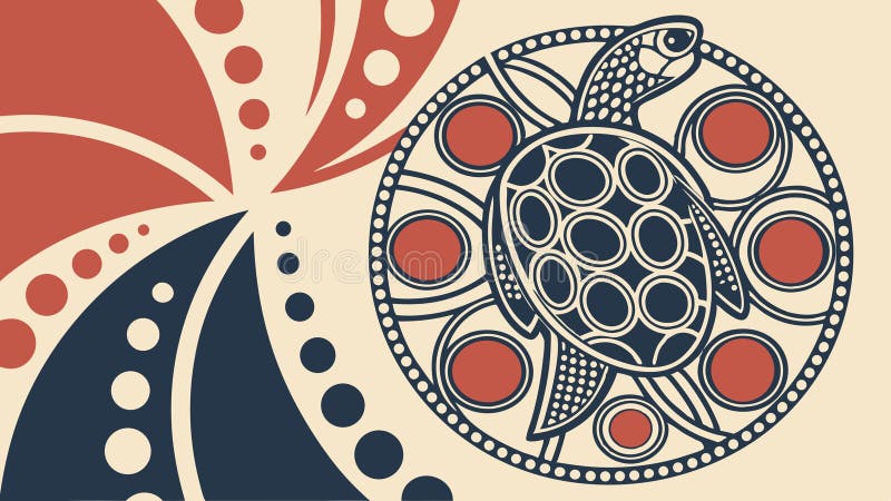 Abstract Geometric Pattern with Turtle, Modern Nature Art, Vector ...