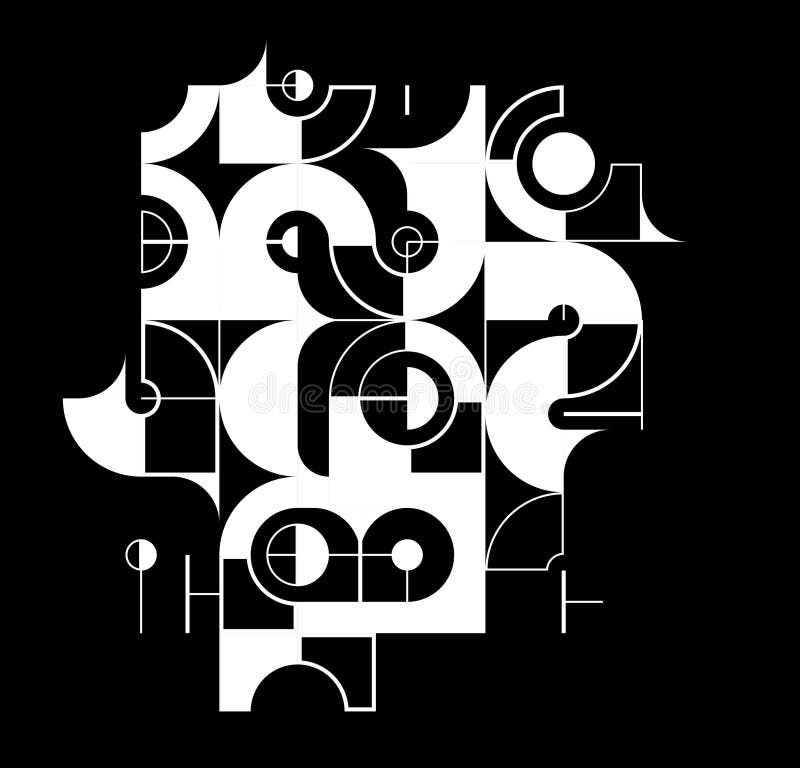 Abstract Geometric Pattern Vector Background Isolated Over Dark, Tech ...