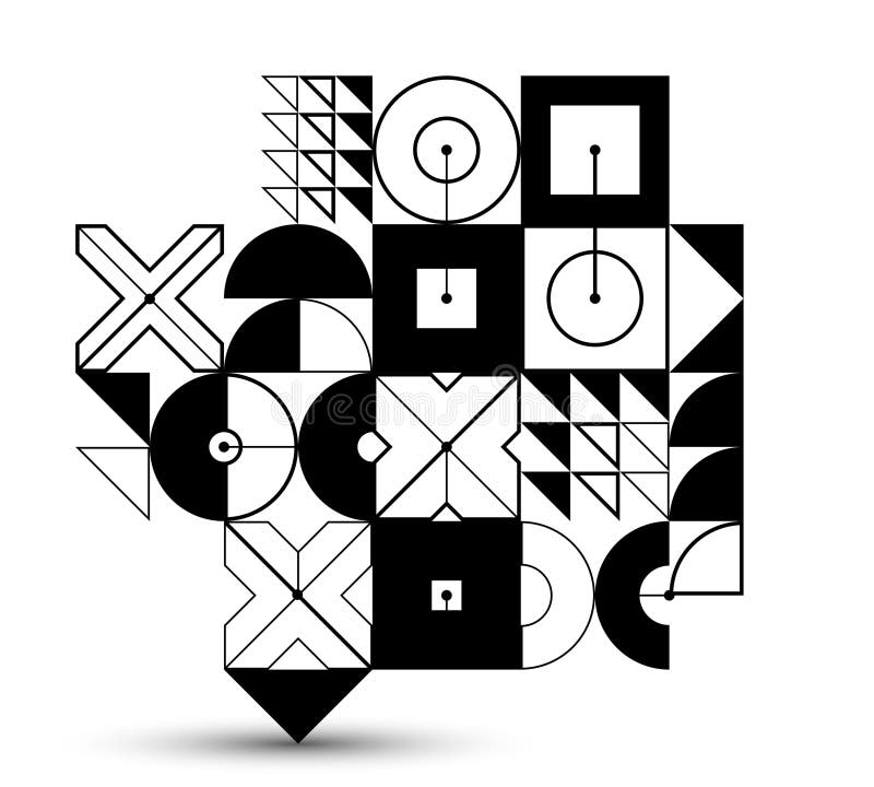 Abstract Geometric Pattern Vector Background Isolated, Tech Style ...