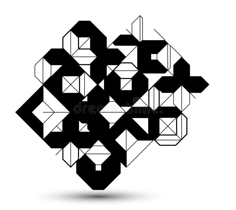 Abstract Geometric Pattern Vector Background Isolated, Tech Style ...