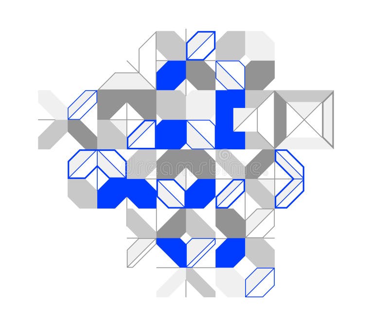 Abstract Geometric Pattern Vector Background Isolated, Tech Style ...