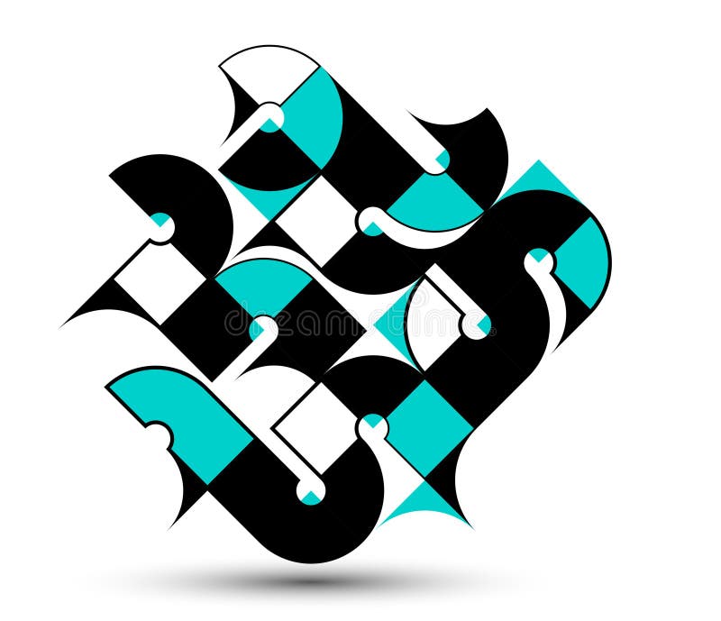 Abstract Geometric Pattern Vector Background Isolated, Tech Style ...