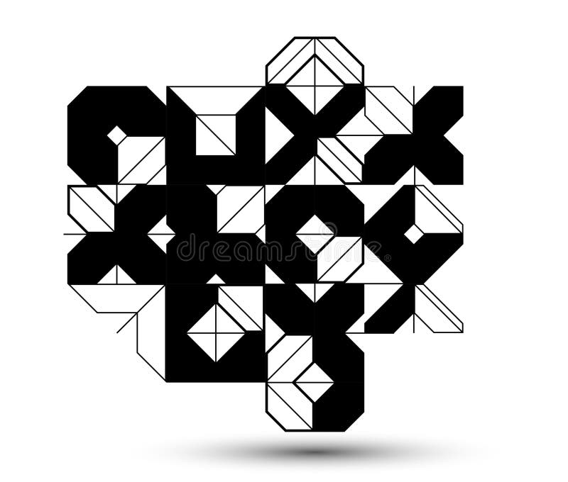 Abstract Geometric Pattern Vector Background Isolated, Tech Style ...