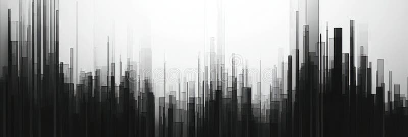 Abstract Geometric Pattern with Vertical Black and White Bars in a ...