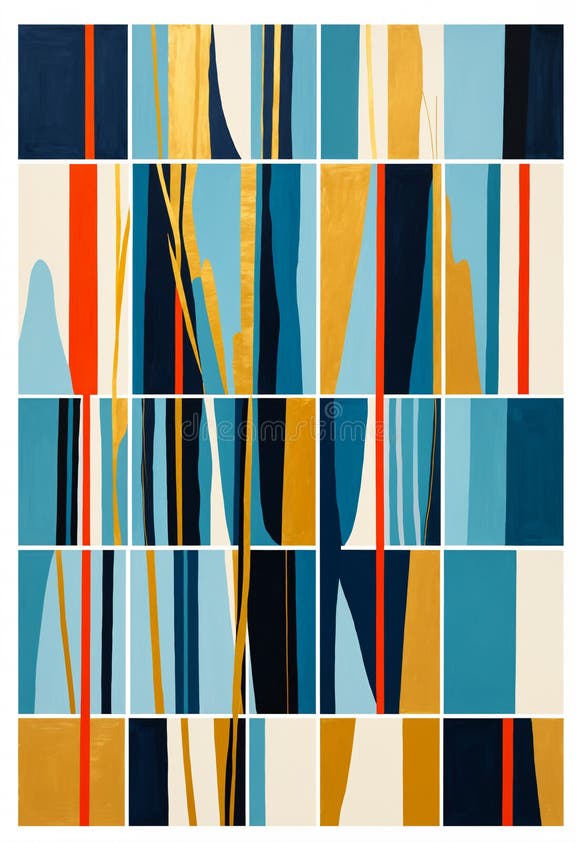 Abstract Geometric Pattern with Vertical Elements Illustration Stock ...