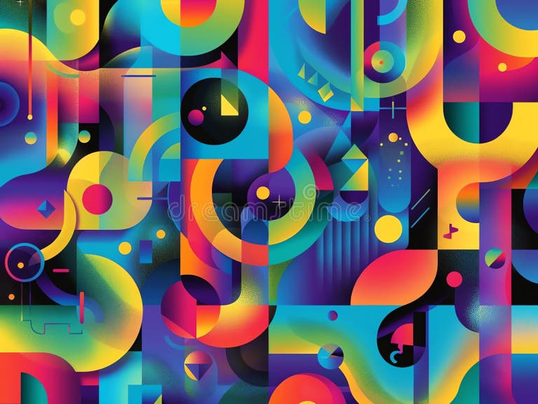 Abstract Geometric Pattern with Vibrant Colors and Gradient Shapes for ...
