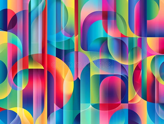 Abstract Geometric Pattern with Vibrant Colors and Overlapping Shapes ...