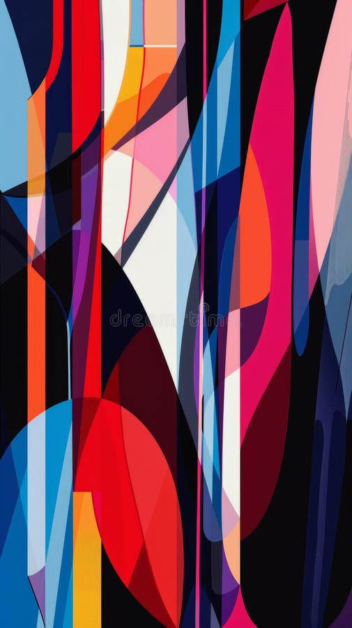 Abstract Geometric Pattern with Vibrant Colors and Overlapping Shapes ...
