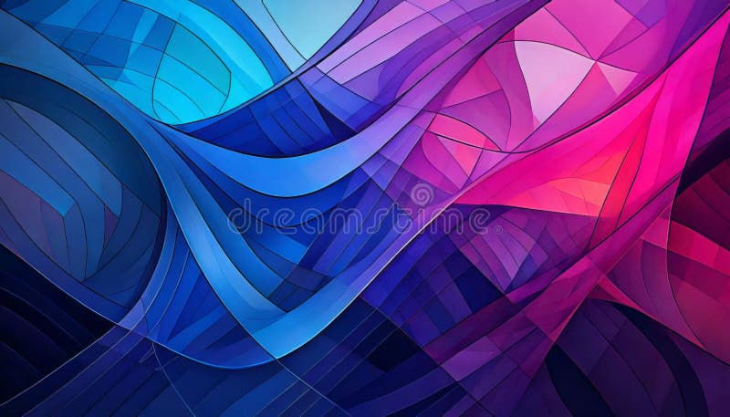Abstract Geometric Pattern with Vibrant Gradients of Blue, Purple, and ...