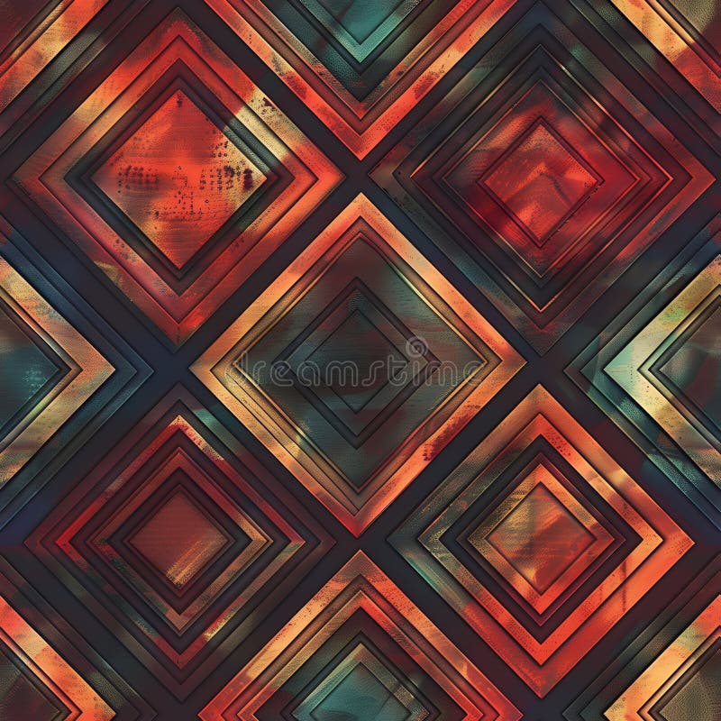 Abstract Geometric Pattern with Warm Colors Stock Illustration ...
