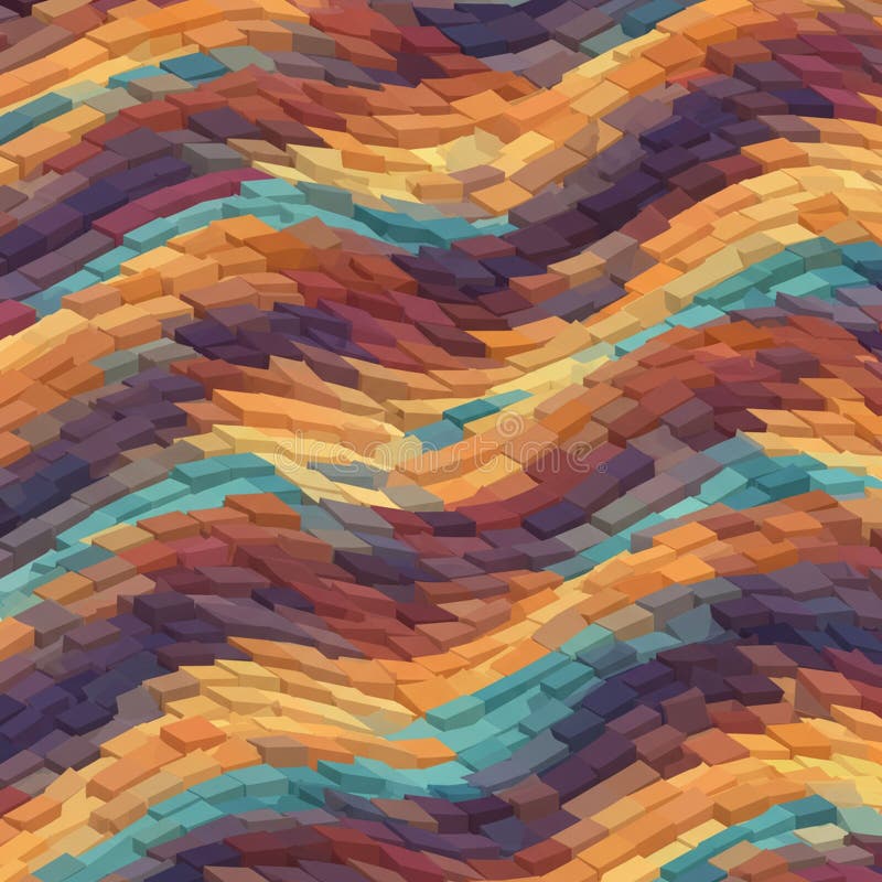 Abstract Geometric Pattern with Wave-like Formations Composed of ...