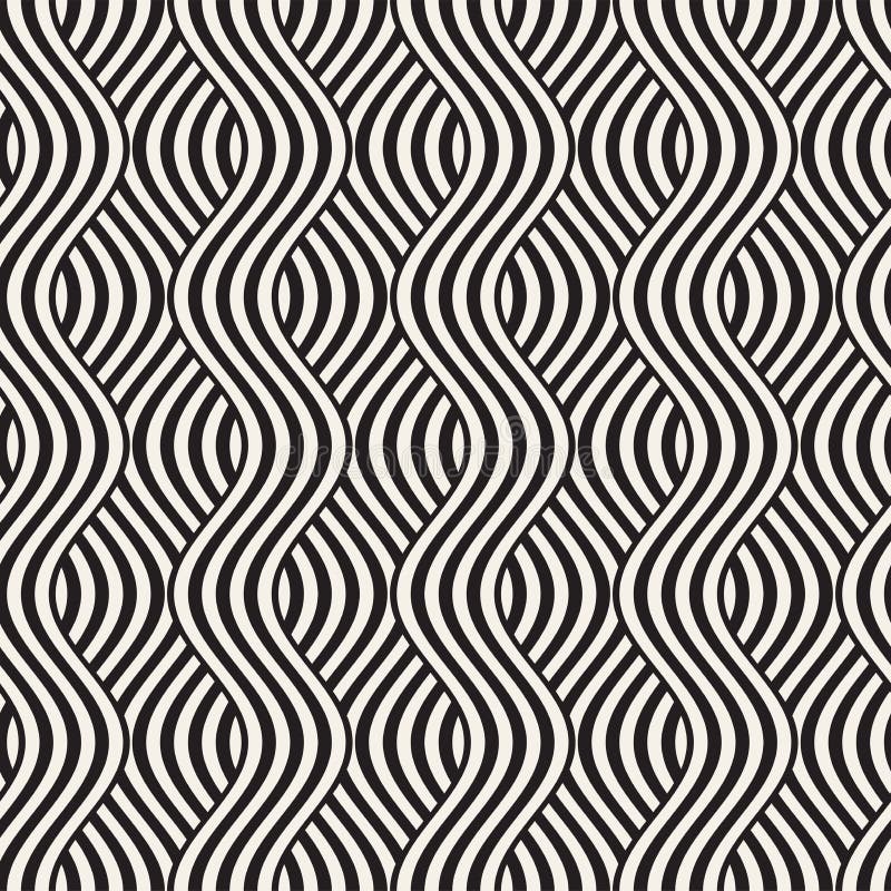 Abstract Geometric Pattern with Wavy Lines. Interlacing Rounded Stripes ...