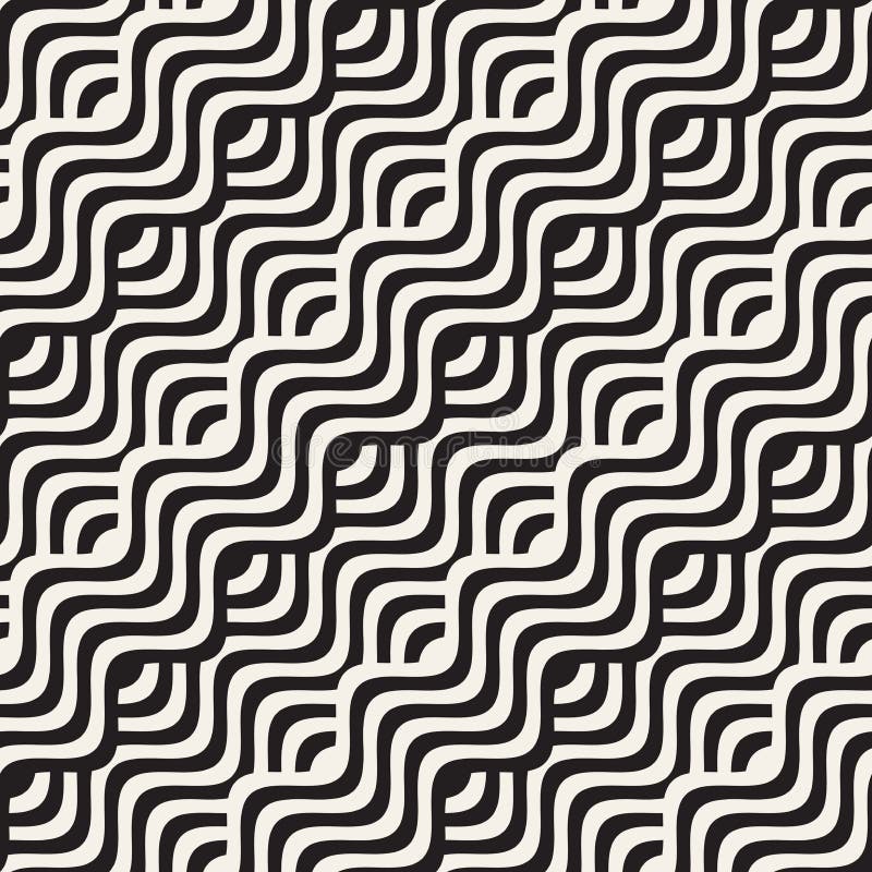 Abstract Geometric Pattern with Wavy Lines. Interlacing Rounded Stripes ...