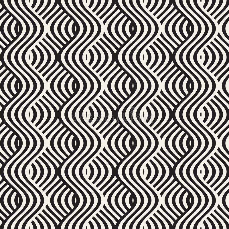 Abstract Geometric Pattern with Wavy Lines. Interlacing Rounded Stripes ...