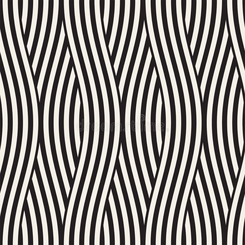 Abstract Geometric Pattern with Wavy Lines. Interlacing Rounded Stripes ...