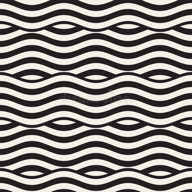 Abstract Geometric Pattern with Wavy Lines. Interlacing Rounded Stripes ...