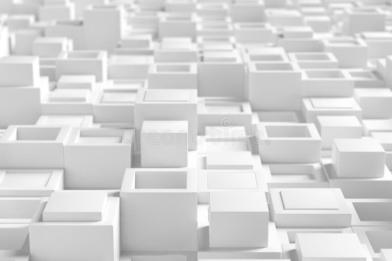 Abstract Geometric Pattern of White Cubes and Boxes for Modern Design ...