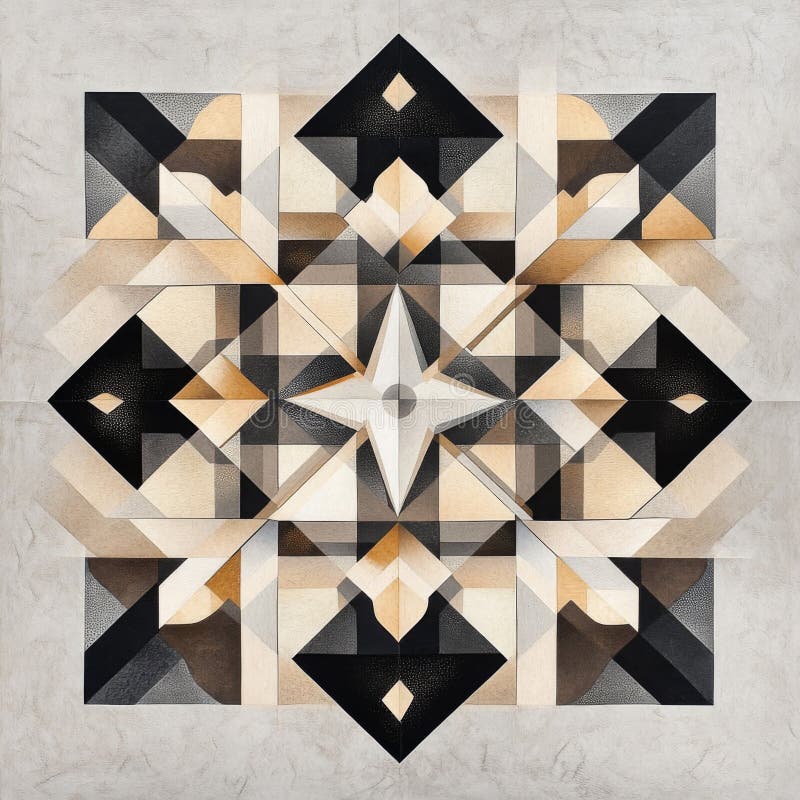 Abstract Geometric Pattern with a White Star in the Center Stock ...