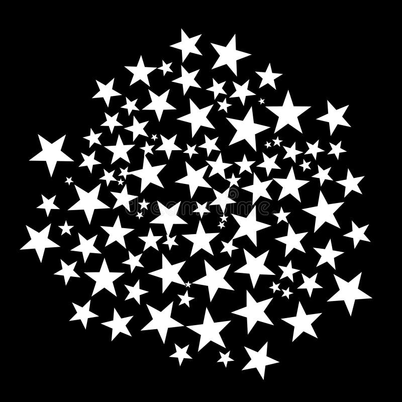 Abstract Geometric Pattern with White Stars. Silhouette of Gobos Stars ...