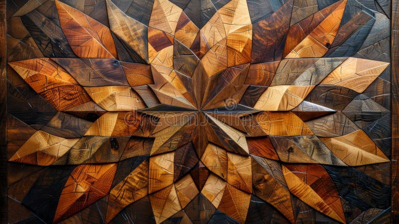Abstract Geometric Pattern of Wooden Tiles in Warm Brown Tones Stock ...