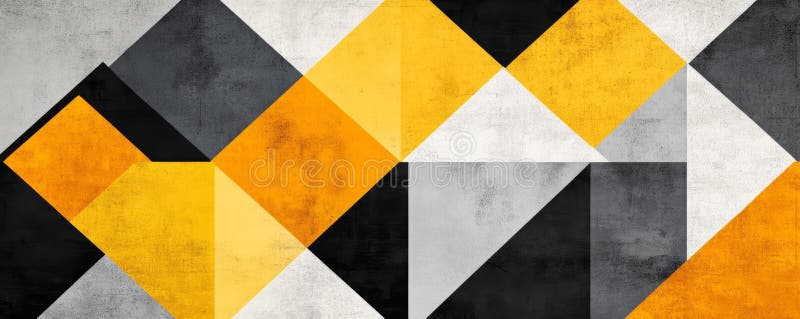 Abstract Geometric Pattern with Yellow and Black Triangles Stock Photo ...