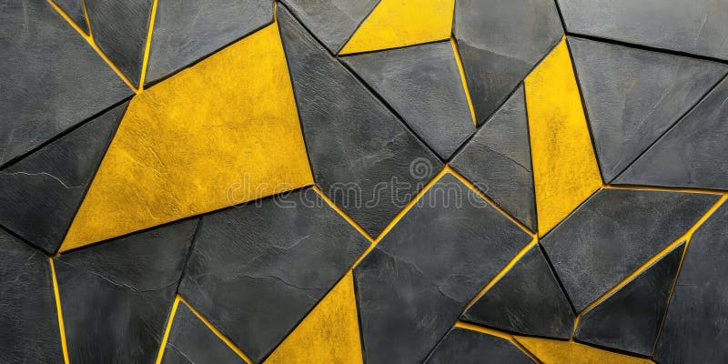 Abstract Geometric Pattern with Yellow and Black Triangular Shapes ...