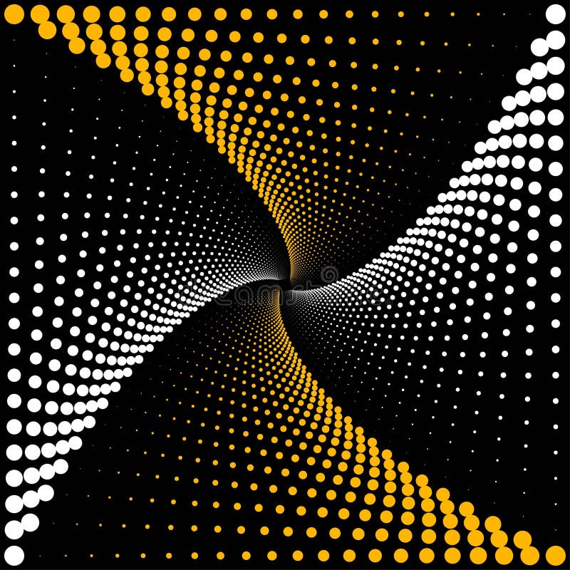 Abstract Geometric Pattern with Yellow and White Dot Matrix on Black ...