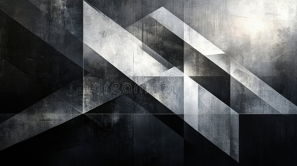 Abstract Geometric Patterns in Black and White Create a Modern Art ...
