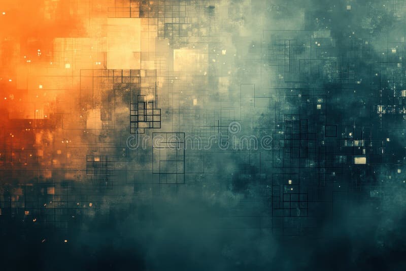 Abstract Geometric Patterns Blend with Vibrant Colors in a Digital ...