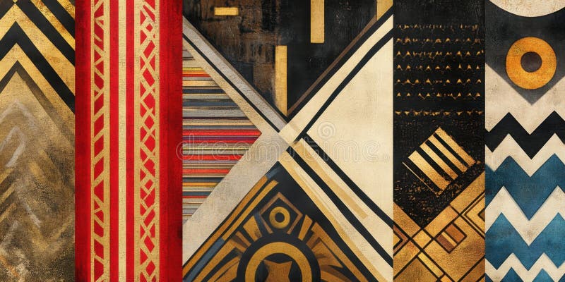 Abstract Geometric Patterns with Bold Colors and Textures Stock ...