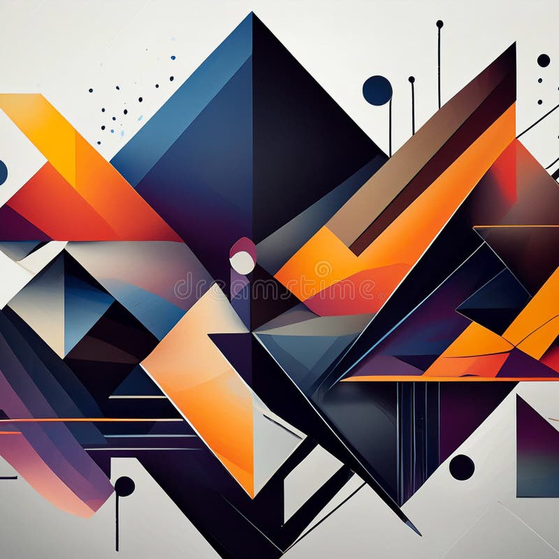Abstract Geometric Patterns in Bold, Contrasting Colors on White ...