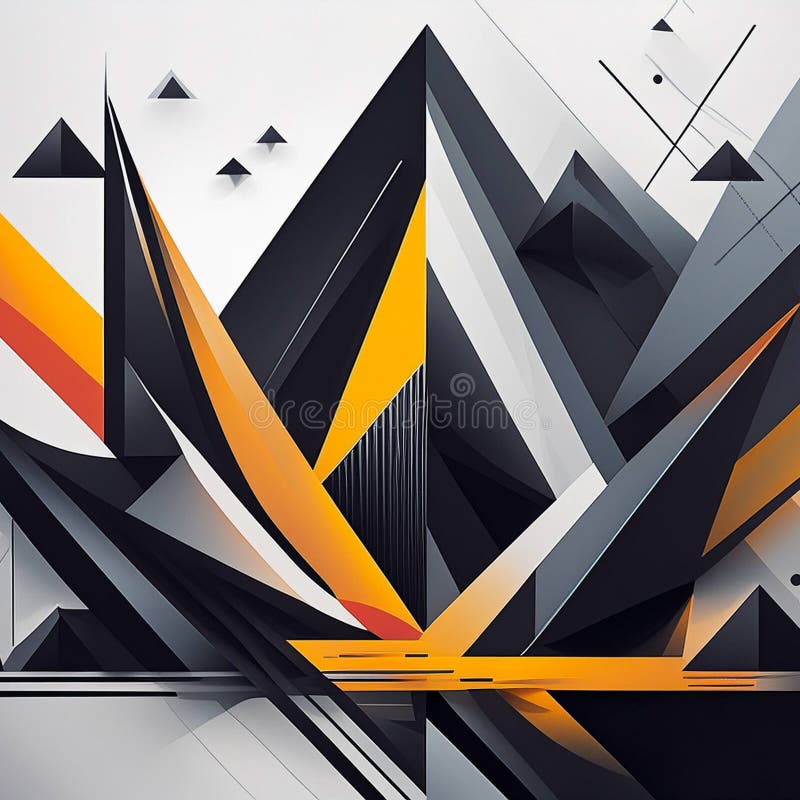 Abstract Geometric Patterns in Bold, Contrasting Colors on White ...