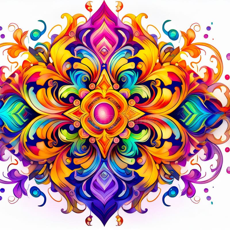 Abstract Geometric Patterns in Bold, Contrasting Colors on White ...