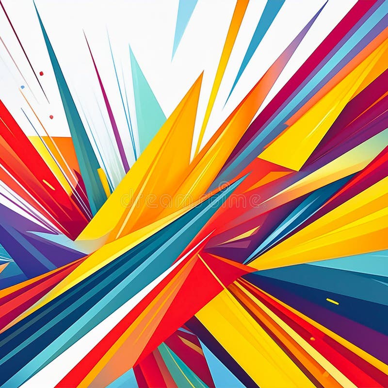 Abstract Geometric Patterns in Bold, Contrasting Colors on White ...