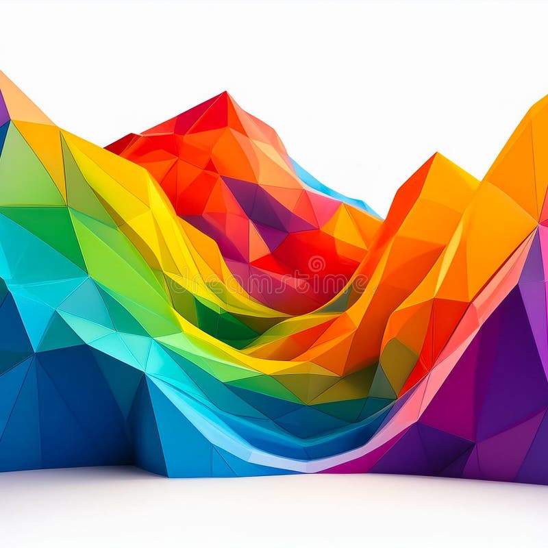 Abstract Geometric Patterns in Bold, Contrasting Colors on White ...