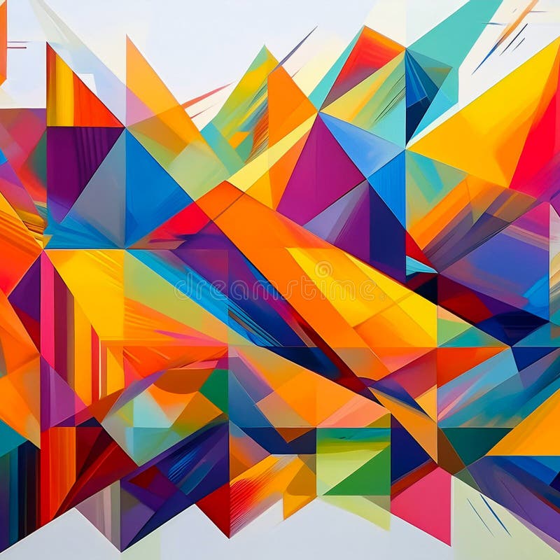 Abstract Geometric Patterns in Bold, Contrasting Colors on White ...