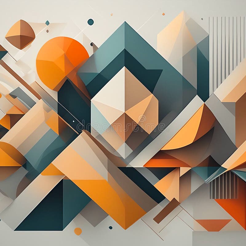 Abstract Geometric Patterns in Bold, Contrasting Colors on White ...