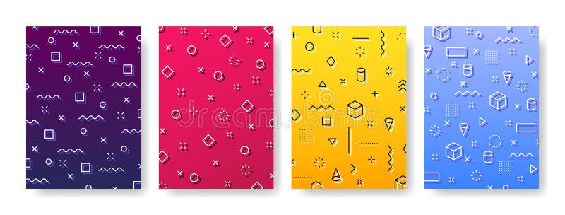 Abstract Geometric Patterns. Gradients Covers Design Stock Vector ...