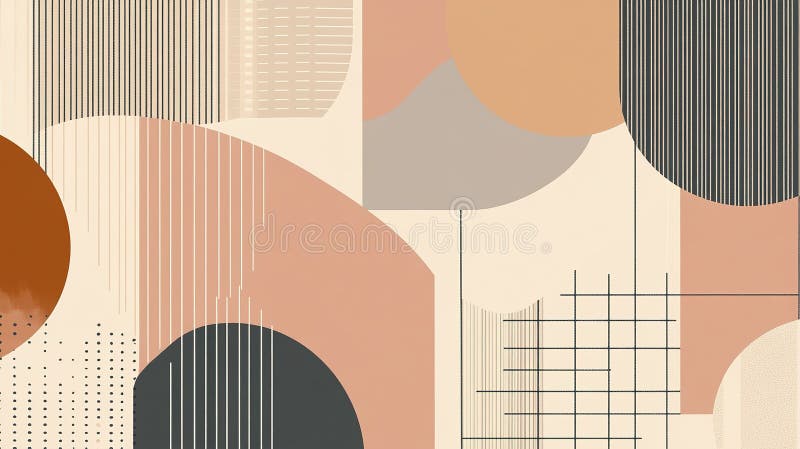 Abstract Geometric Patterns with Soft Colors and Varied Shapes in a ...