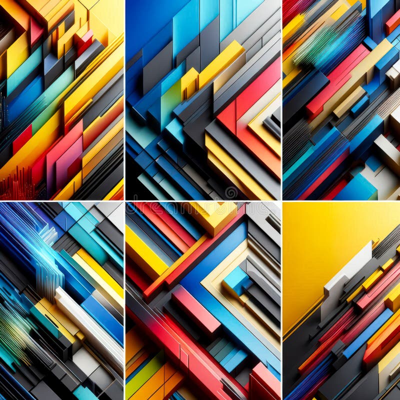 Abstract Geometric Patterns with Vibrant Colors and Sharp Angles ...