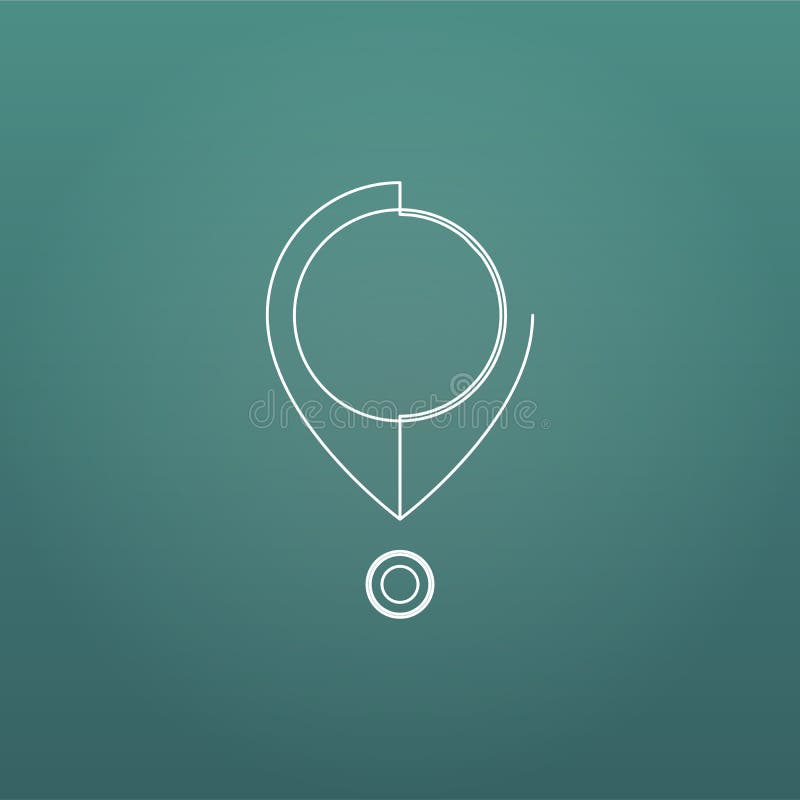 Abstract Geometric Pin, Linear Vector Illustration. . Abstract ...