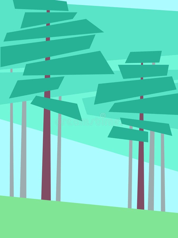 Abstract Geometric Pine Forest at the Daytime Stock Vector ...