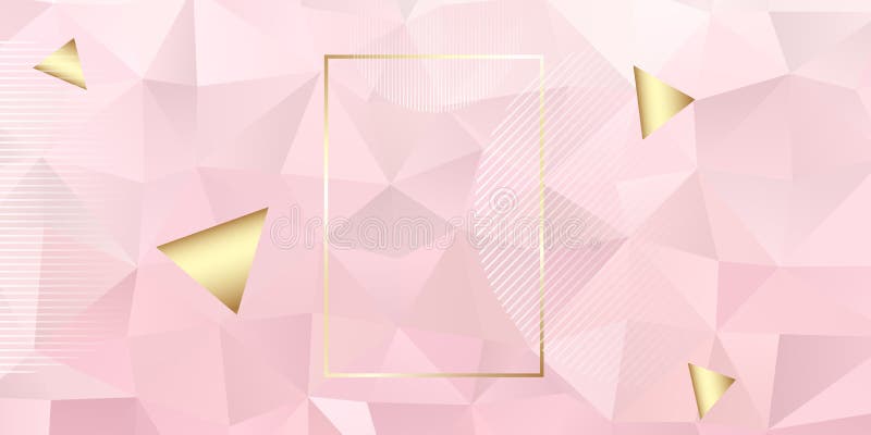 Abstract Geometric Pink and Gold Banner Design Stock Vector ...