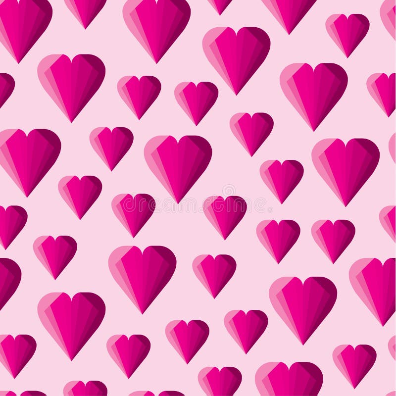 Abstract Geometric Pink Hearts Pattern Stock Vector - Illustration of ...