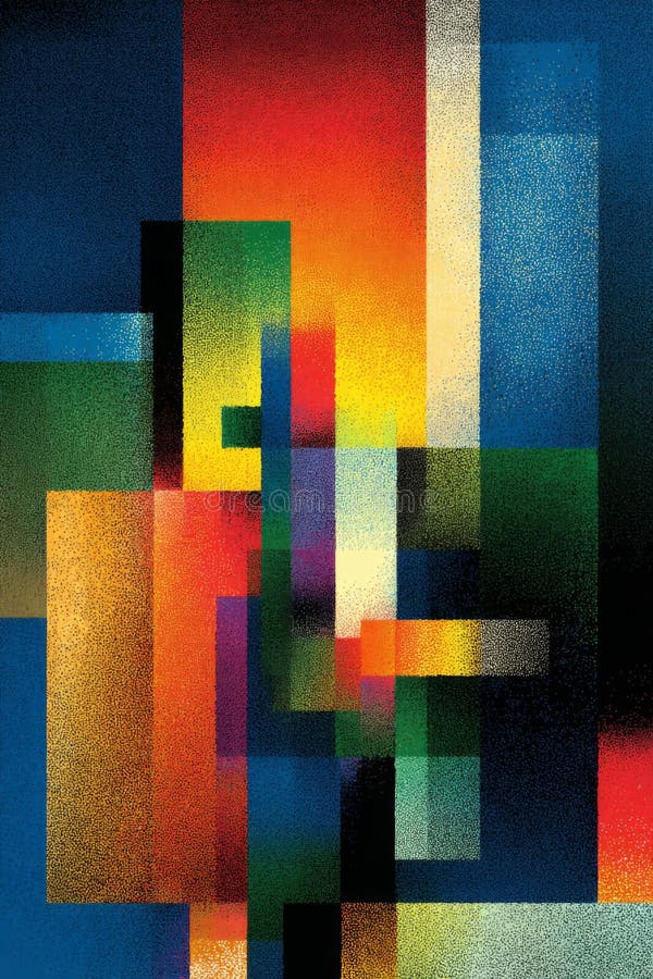 Abstract Geometric Pixel Art with Vibrant Colors Stock Illustration ...