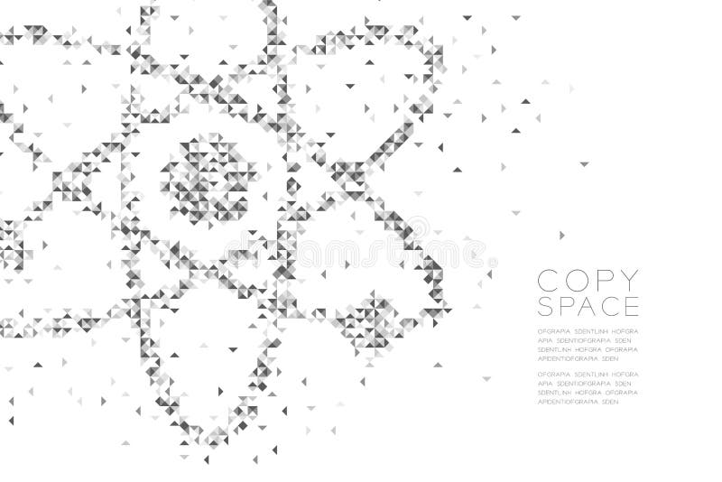 Abstract Geometric Polygon Square Box and Triangle Pattern Atom Symbol ...