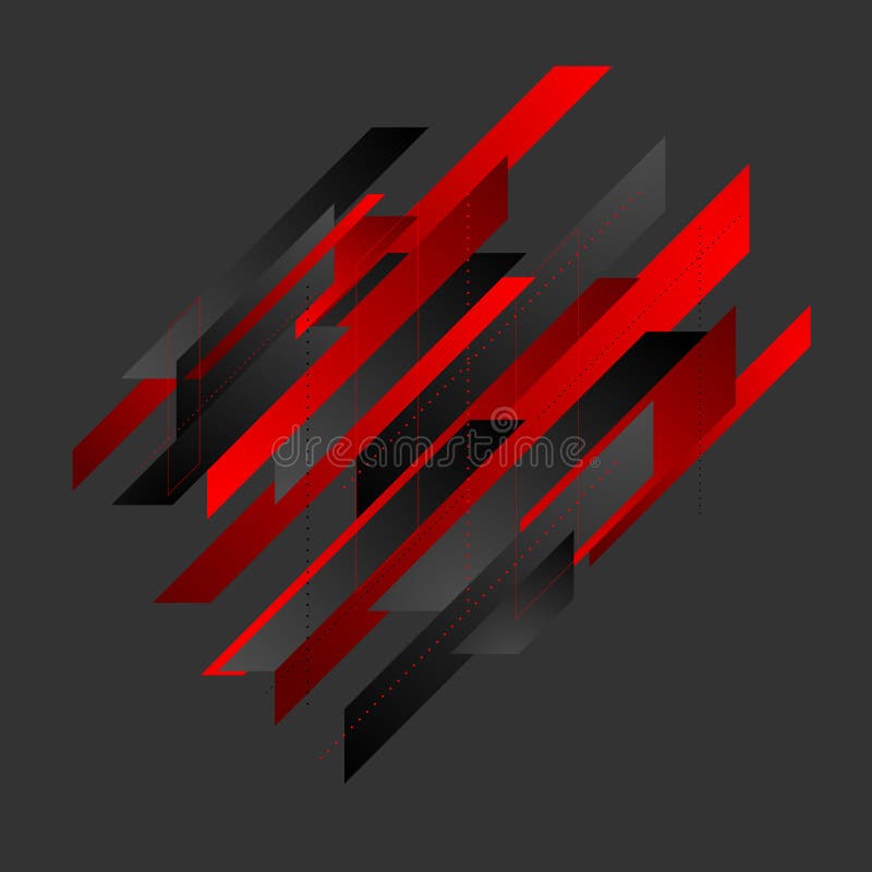 Abstract Red Geometric Tech Corporate Design Stock Illustrations ...