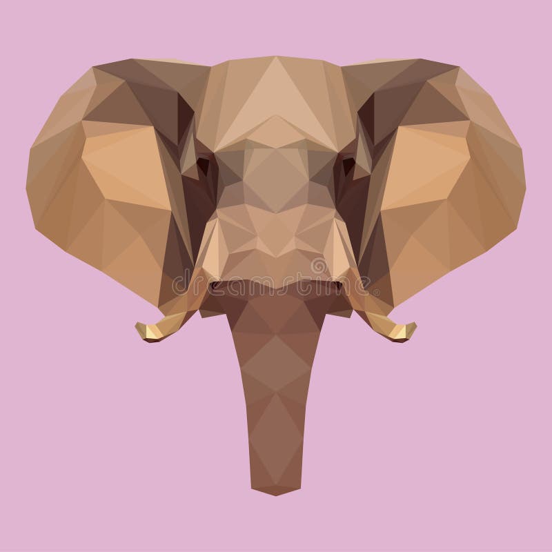 Abstract Geometric Polygonal Elephant Stock Vector - Illustration of ...