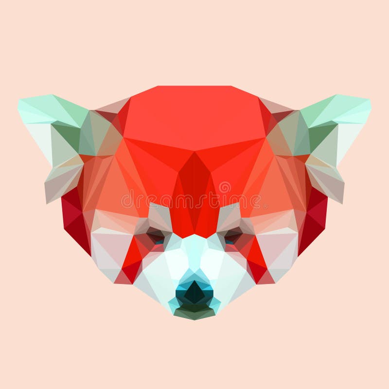 Abstract Geometric Polygonal Red Panda Stock Vector - Illustration of ...