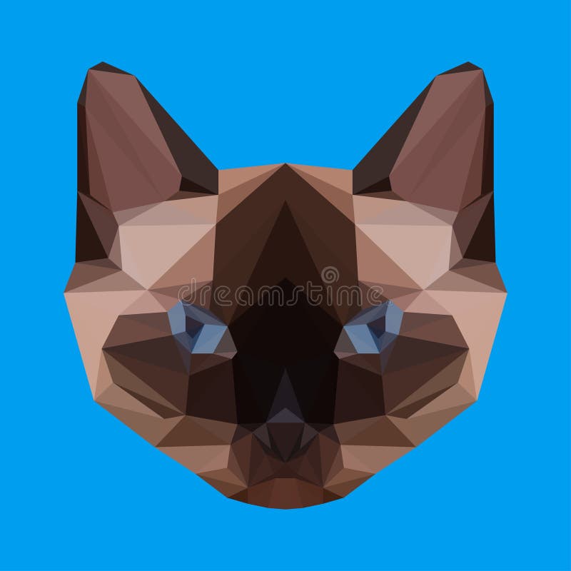 Geometric Polygonal Siamese Cat Vector Background Stock Illustrations ...